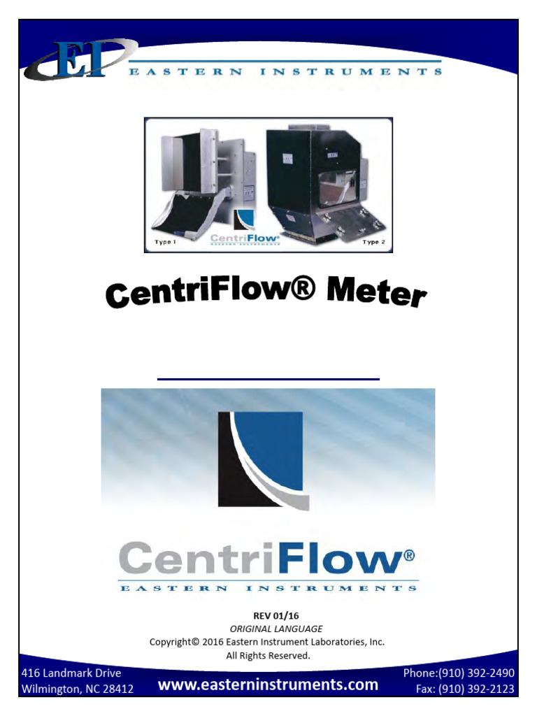 CentriFlow CFM Meter Manual | PDF