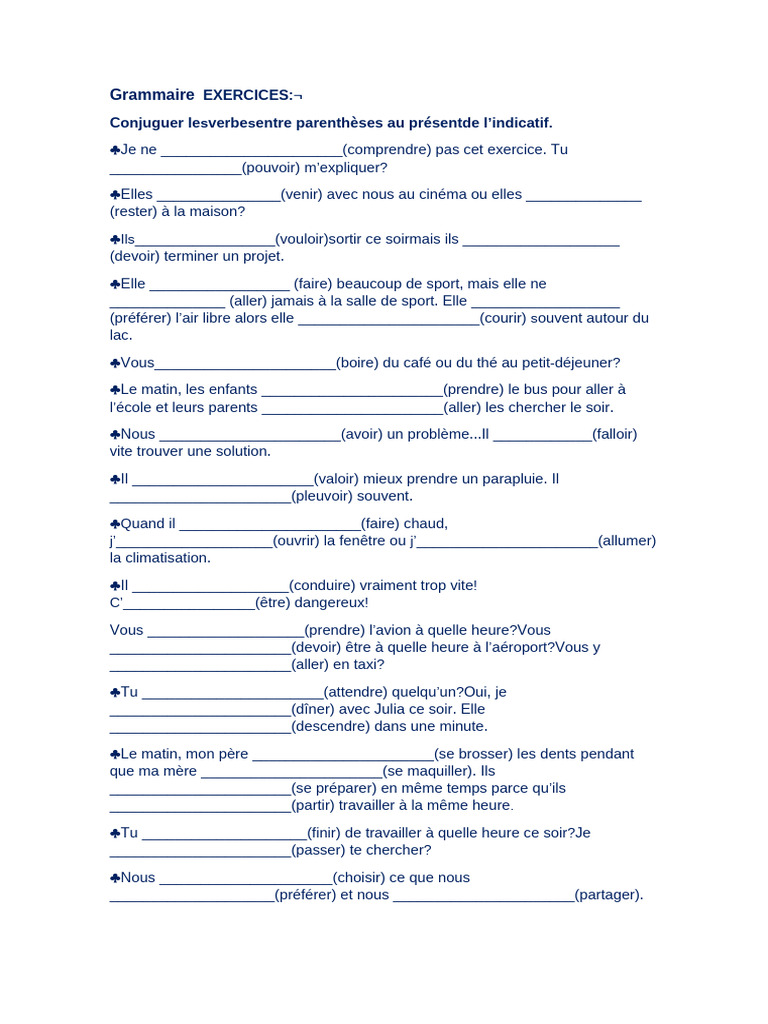 Grammaire EXERCICES | PDF