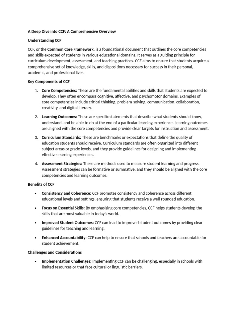 A Deep Dive into CCF | PDF