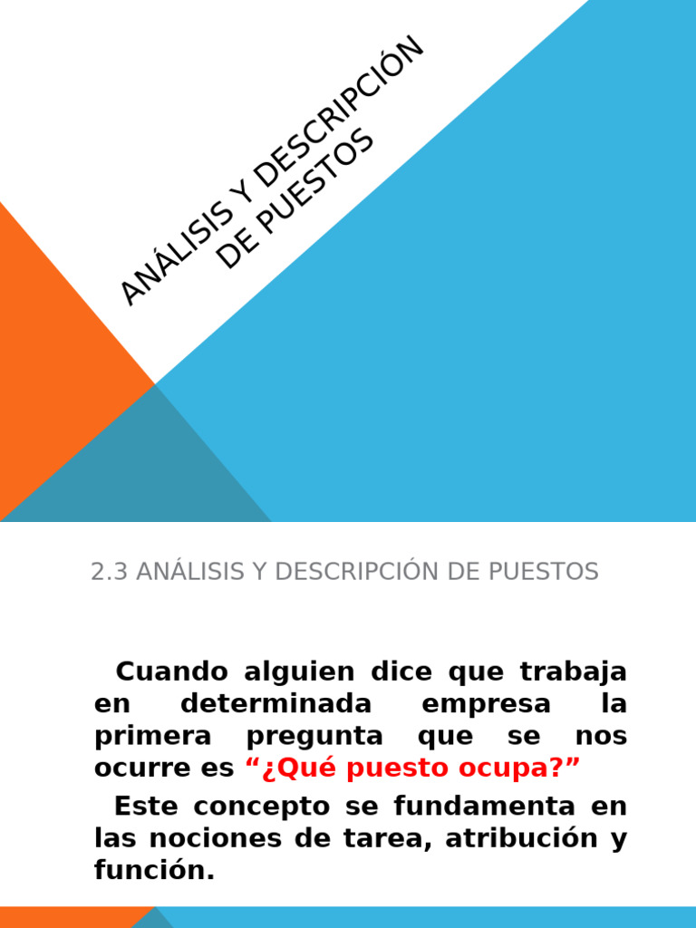 Analisis y Descripcion de Puestos | PDF