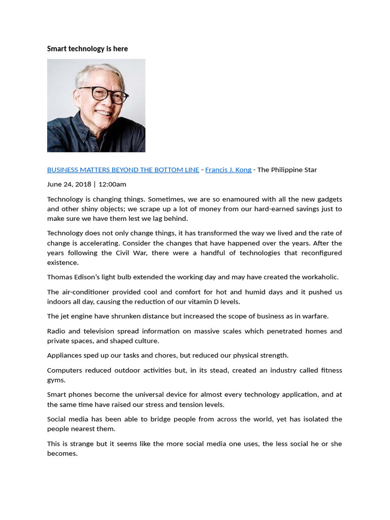 Smart Technology Is Here | PDF
