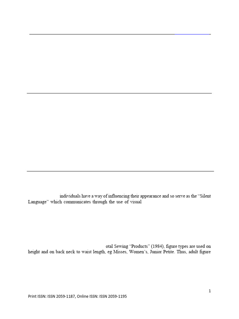 Development of Dress Patterns For Women With Figure Flaws in Anambra ...