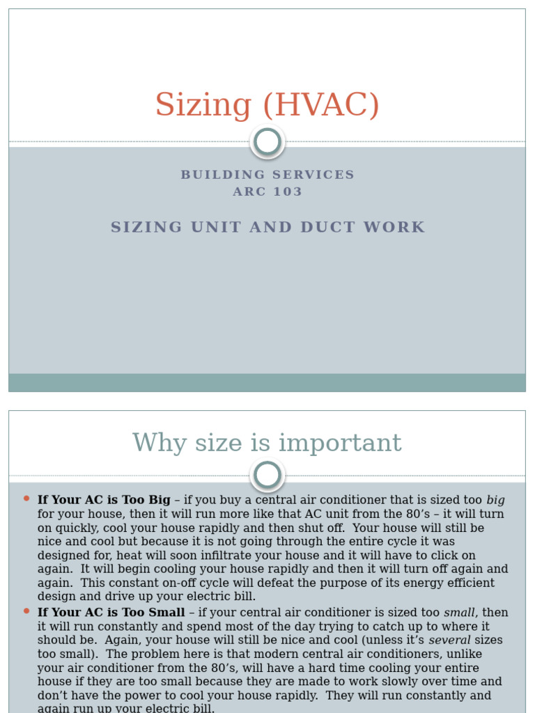 HVAC Sizing and Ductwork Guide | PDF | British Thermal Unit | Metrology