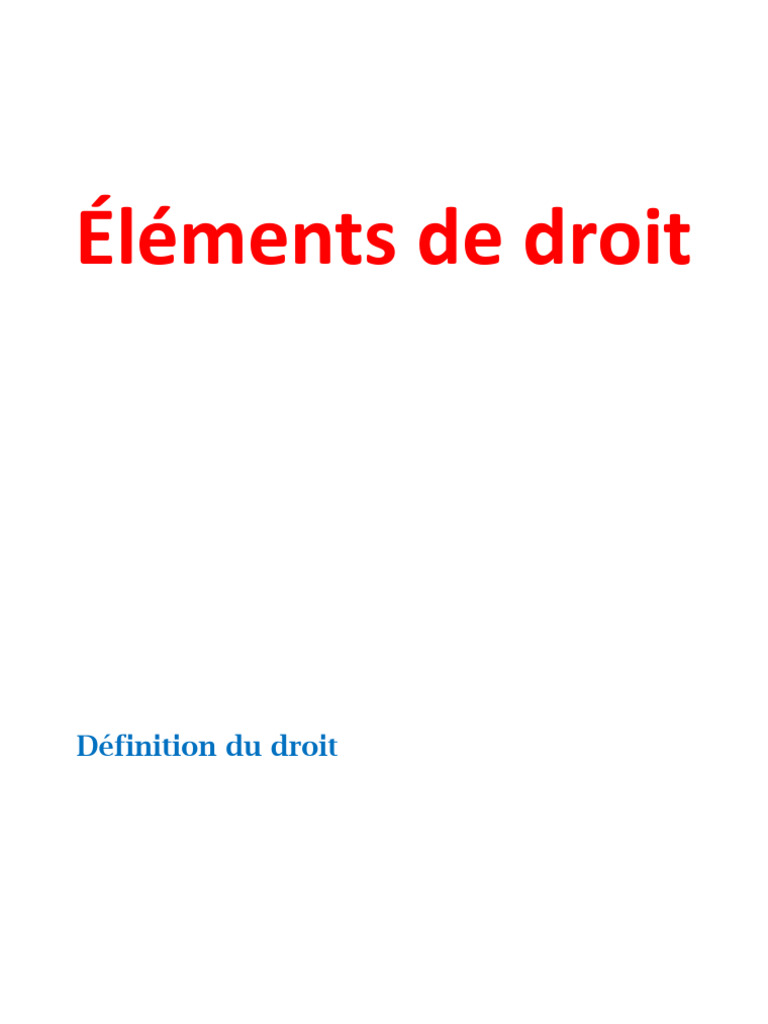 Éléments de Droit | PDF