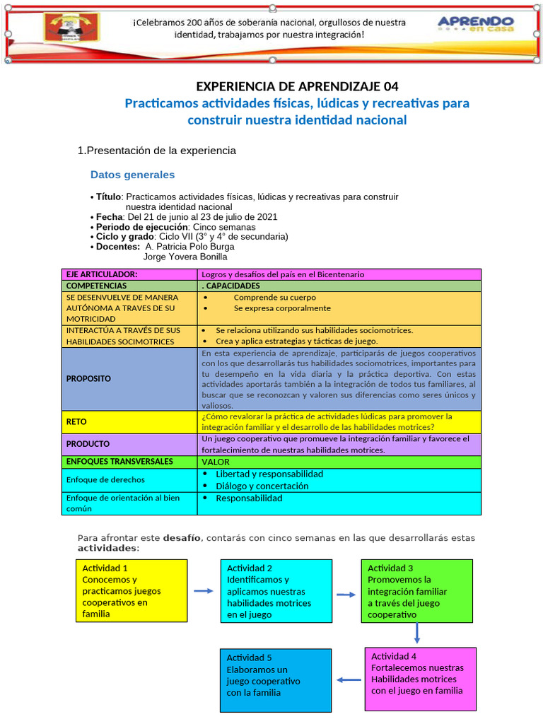 Exp.de Aprendizaje 04-Actividad 01 | PDF Exp.de Aprendizaje 04-Actividad 01 | PDF