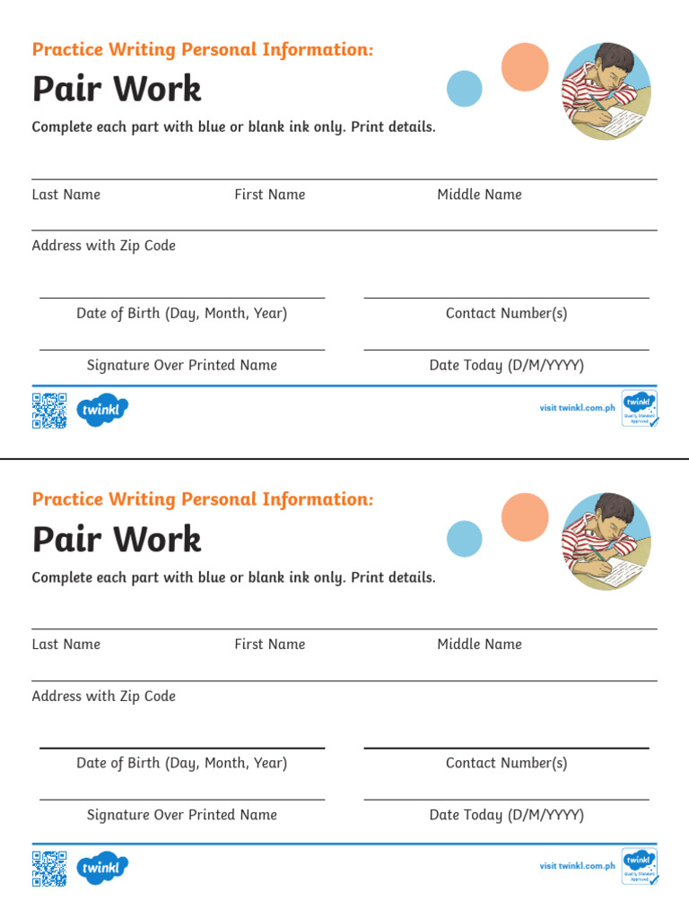 Fill Out Personal Info | PDF