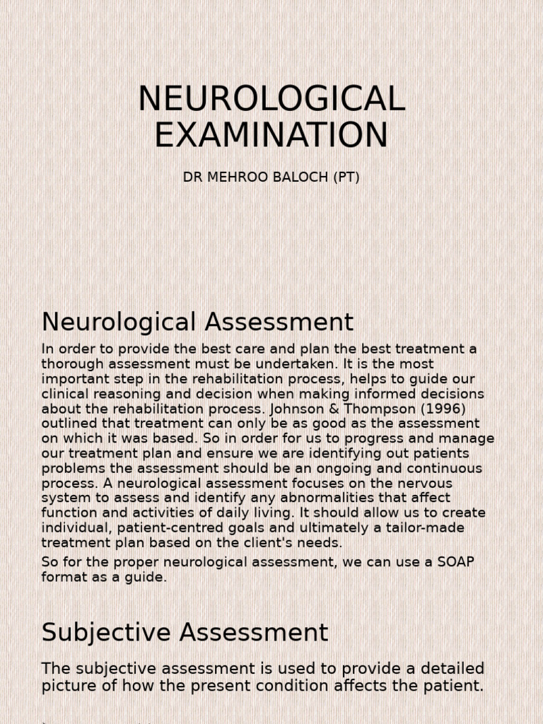 2 Neurological Examination | PDF