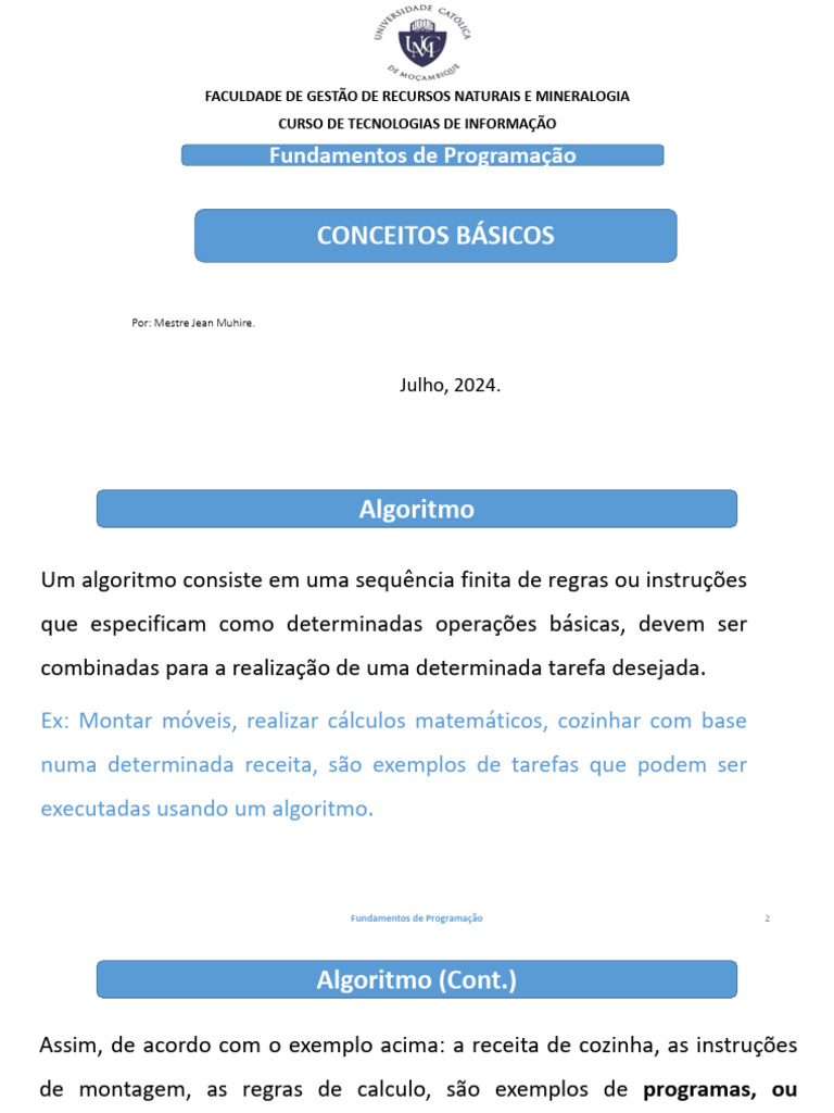 Aula 2 - Conceitos Basicos | PDF