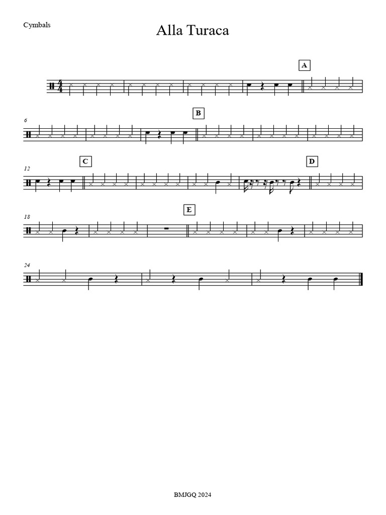 Alla Turca - Cymbals | PDF