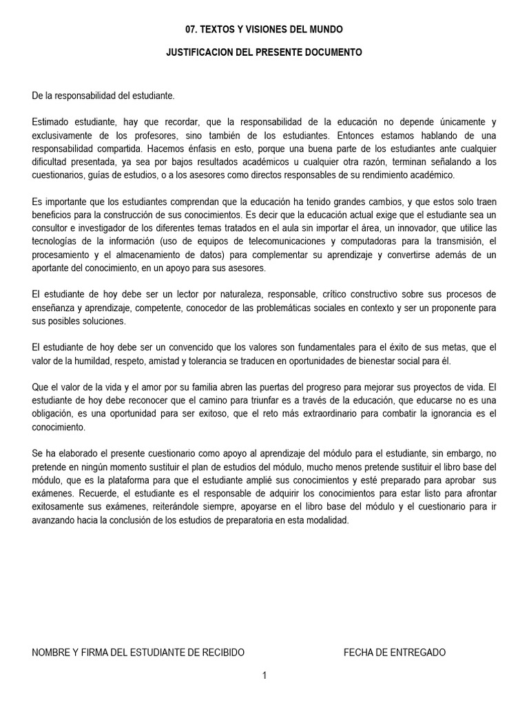 Textos y Visiones Del Mundo | PDF