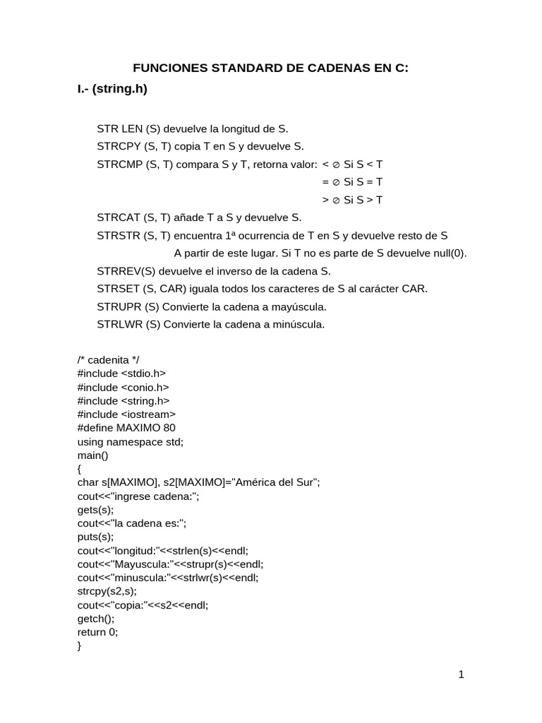 Funciones Standard de Cadenas 2024 | PDF