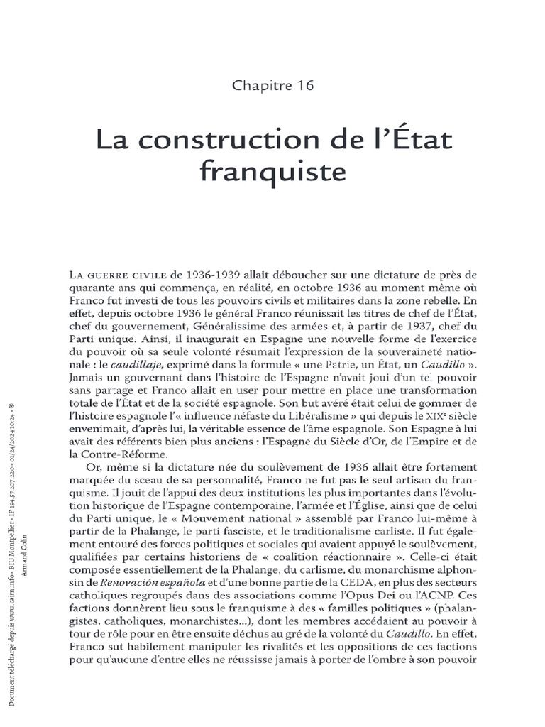 Chap 16 - La construction de lEtat franquiste - Histoire de lEspagne ... Chap 16 - La construction de lEtat franquiste - Histoire de lEspagne ...