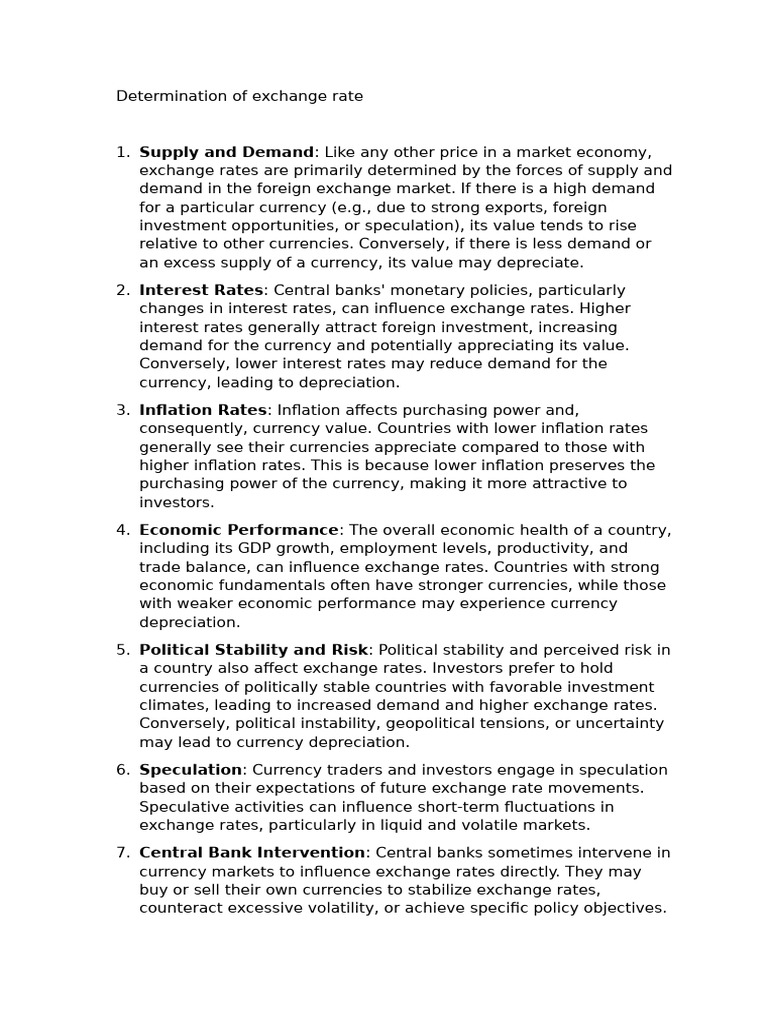 Determination of exchange rate | PDF