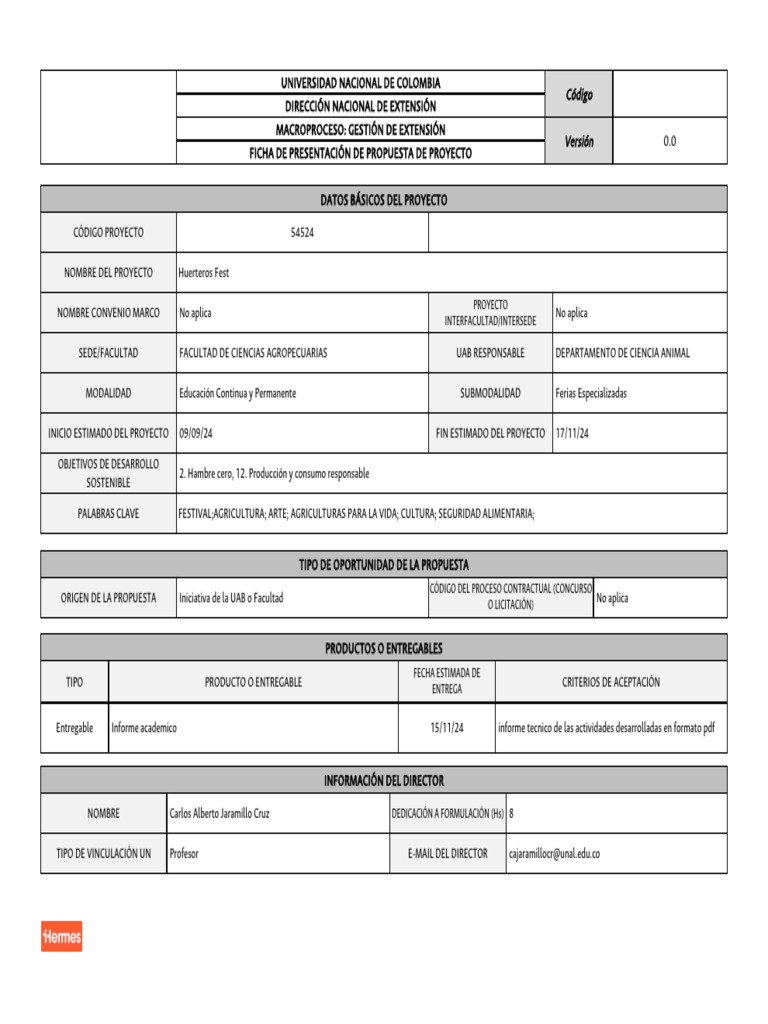 Ficha Presentacion Dinamica-Huerteros Fest | PDF