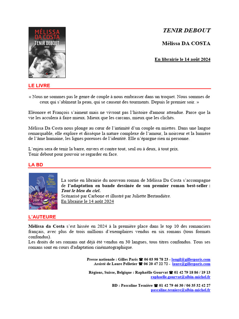 DA COSTA - Tenir Debout | PDF