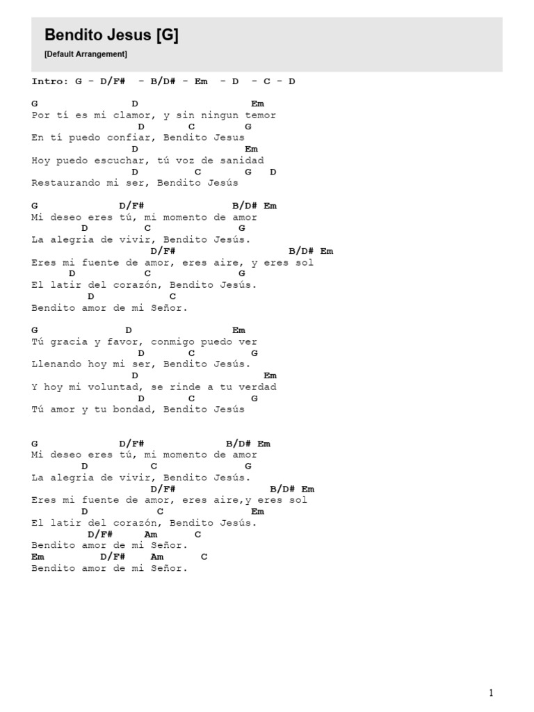 Bendito Jesus - G | PDF
