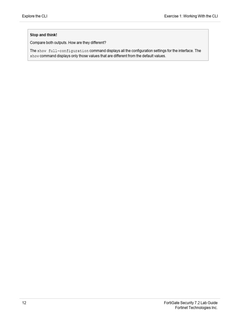Fortinet Fortigate Security Lab Guide For Fortios 7-2-12 | PDF