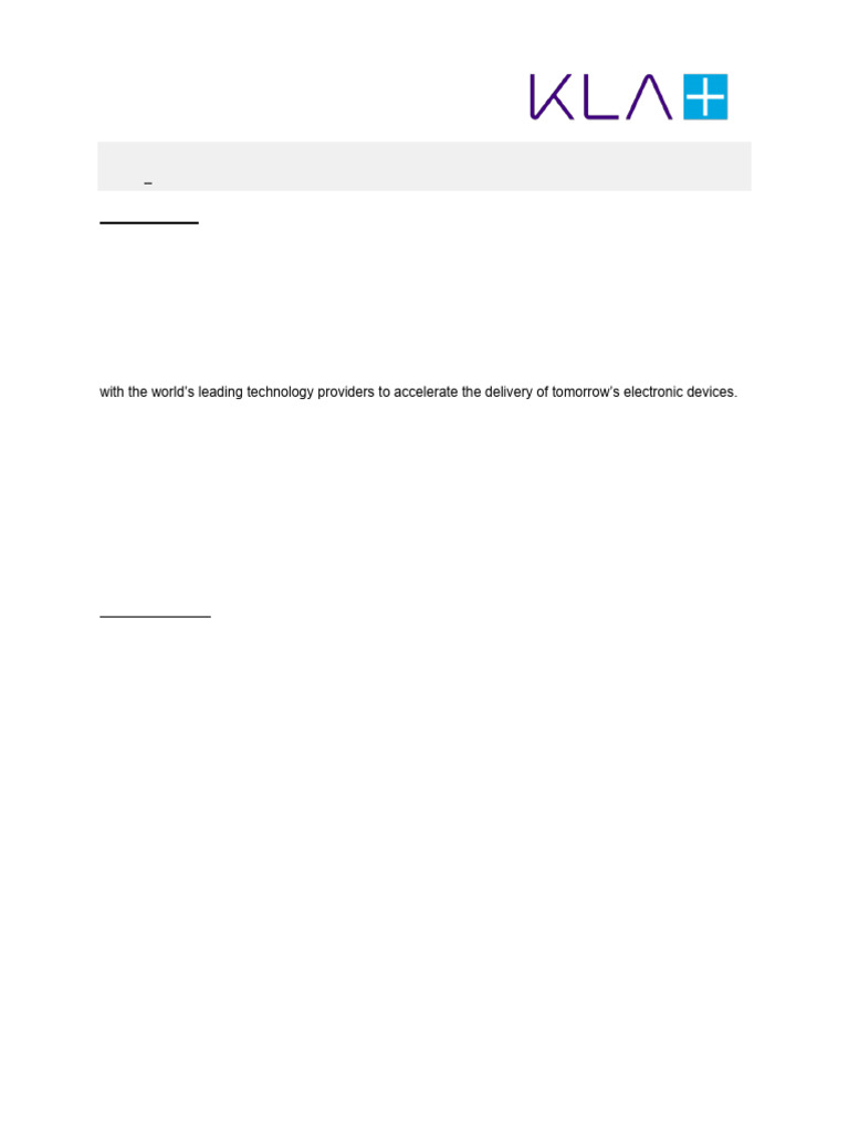 KLA - JD - Engineer, Product Applications - Updated | PDF | Software ...