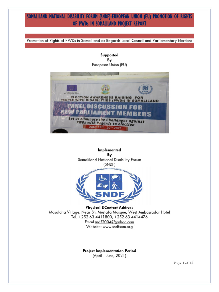 SNDF-EU PROJECT Report-2021 | PDF