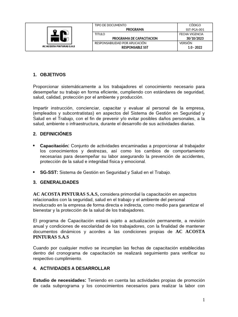 Capacitación en SST para Trabajadores | PDF | Creación de capacidad | Business