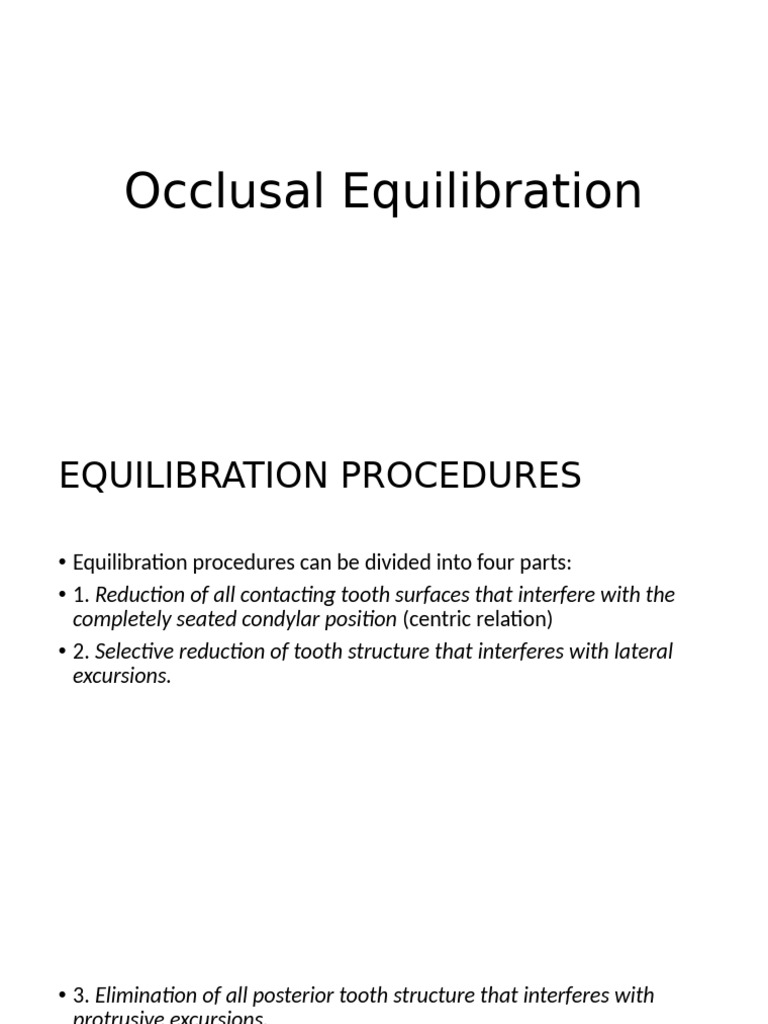 8th Lec. Occlusal Equilibration | PDF | Dentistry Branches | Home & Garden