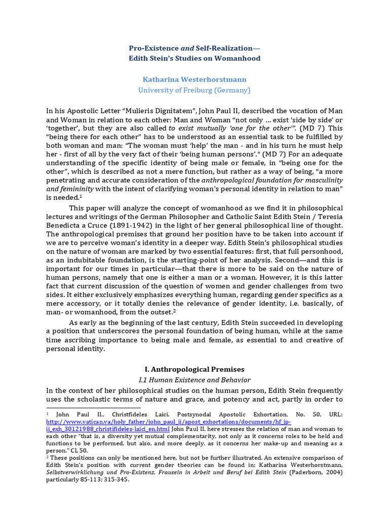 Pro Existence and Self Realization | PDF