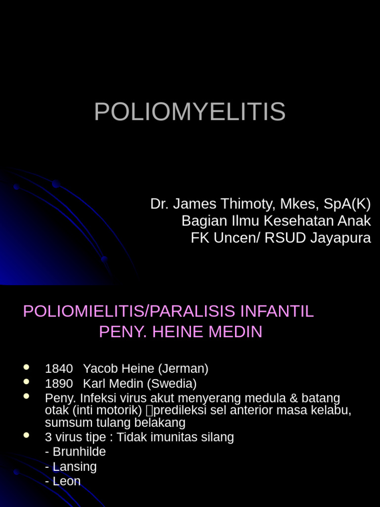 Poliomyelitis | PDF