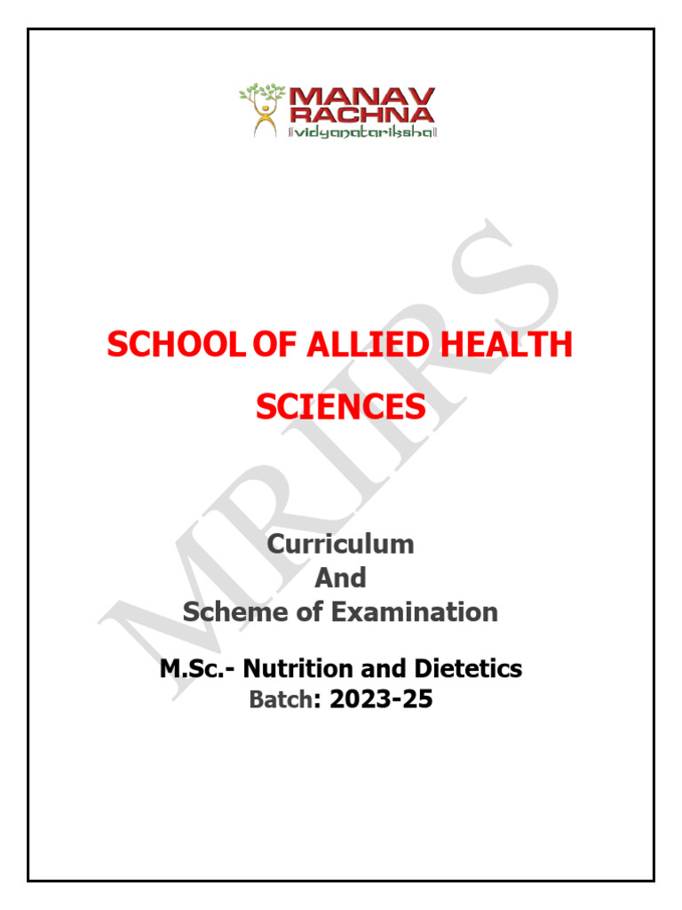 Syllabus For MSC (N$&D) | PDF