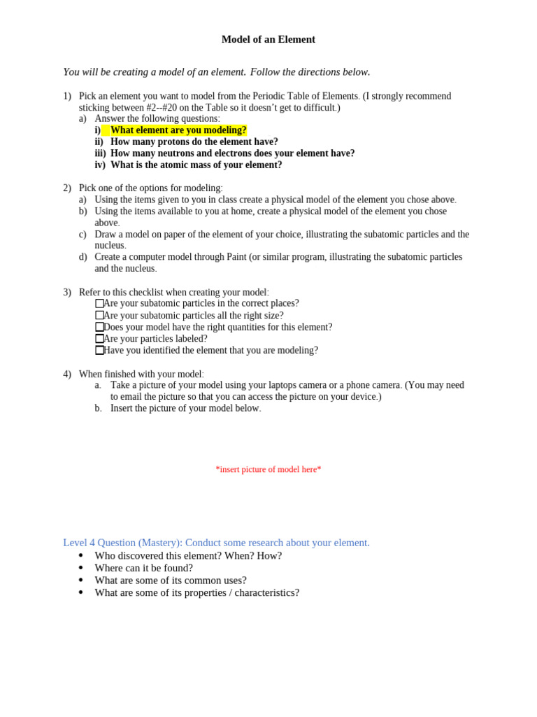 Model of an Element | PDF