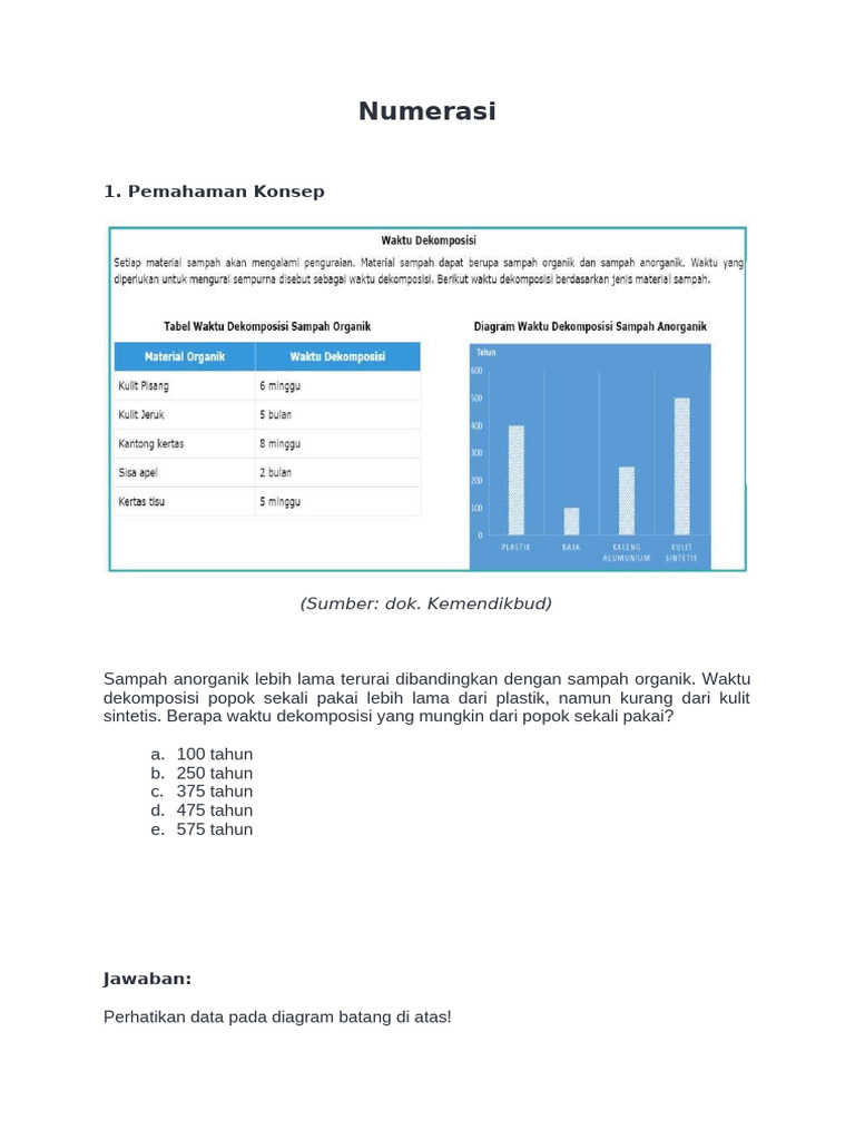 Contoh Soal Numerasi Dan Literasi | PDF