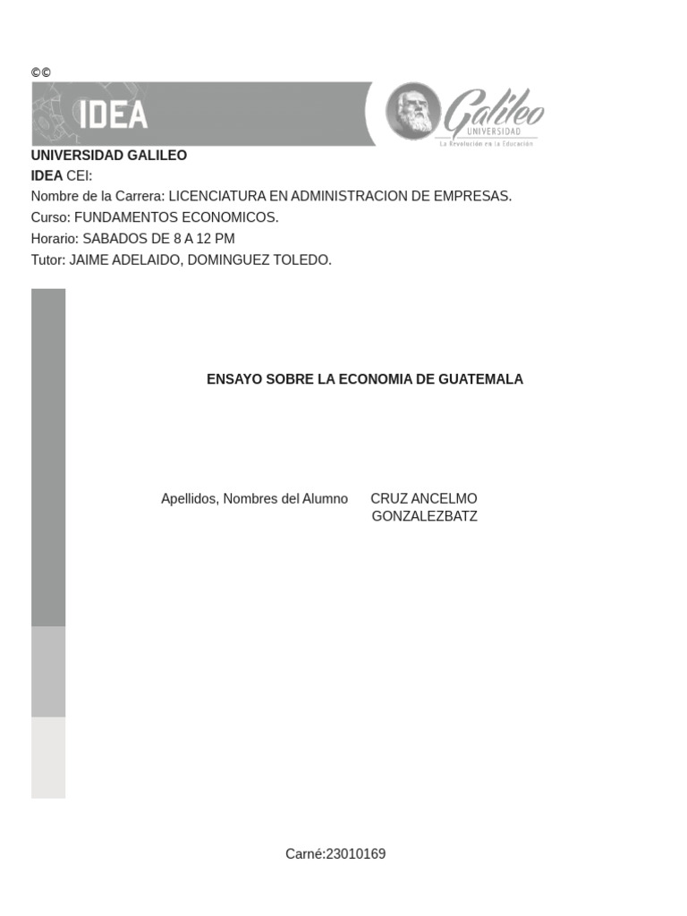 Ensayo de Economia Ancelmo | PDF | Guatemala | Inflación