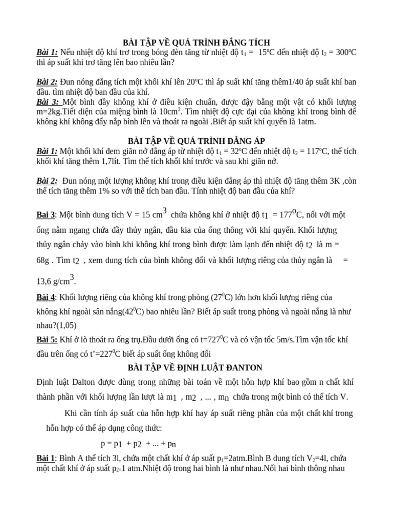 Bai tap dang tich dang ap Danton phuong trinhtrang thai | PDF