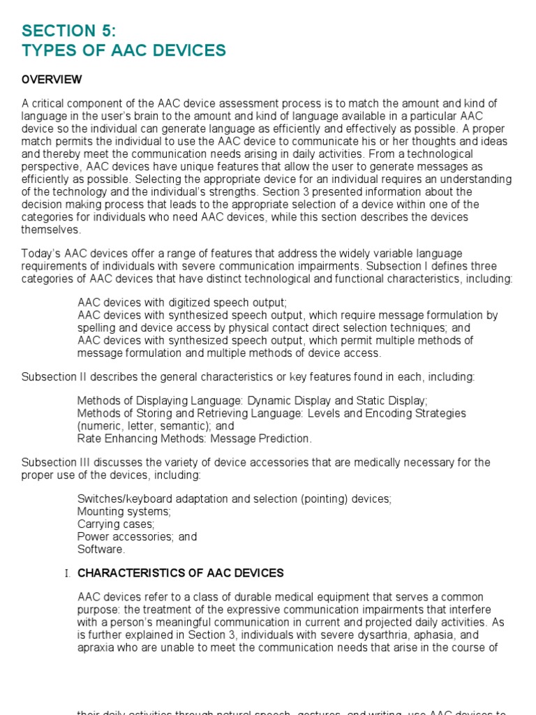 Types of Aac Devices | Human Communication | Cognitive Science