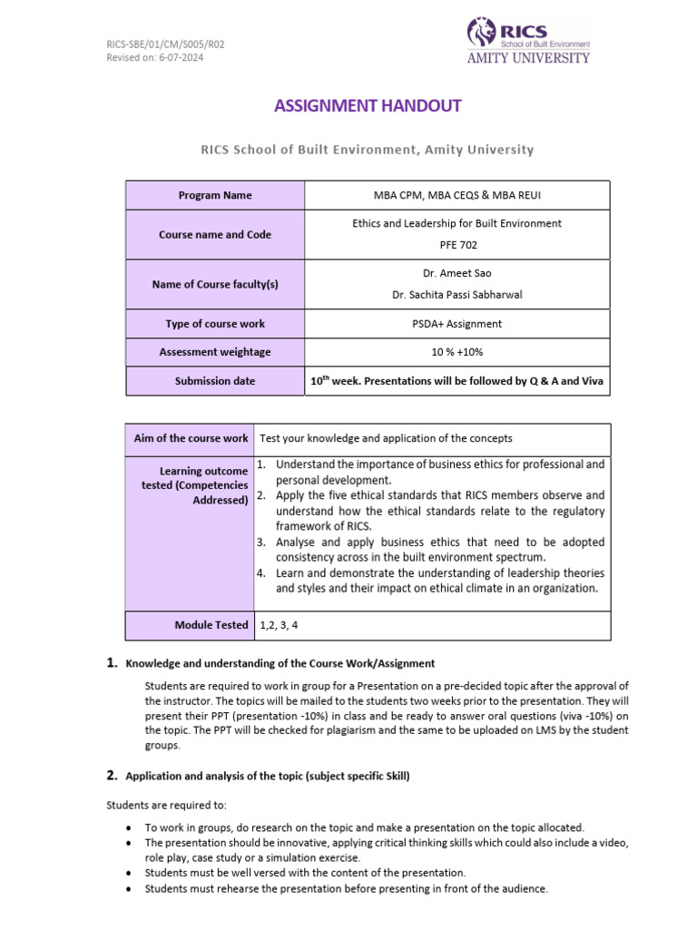 Assignment Handout | PDF