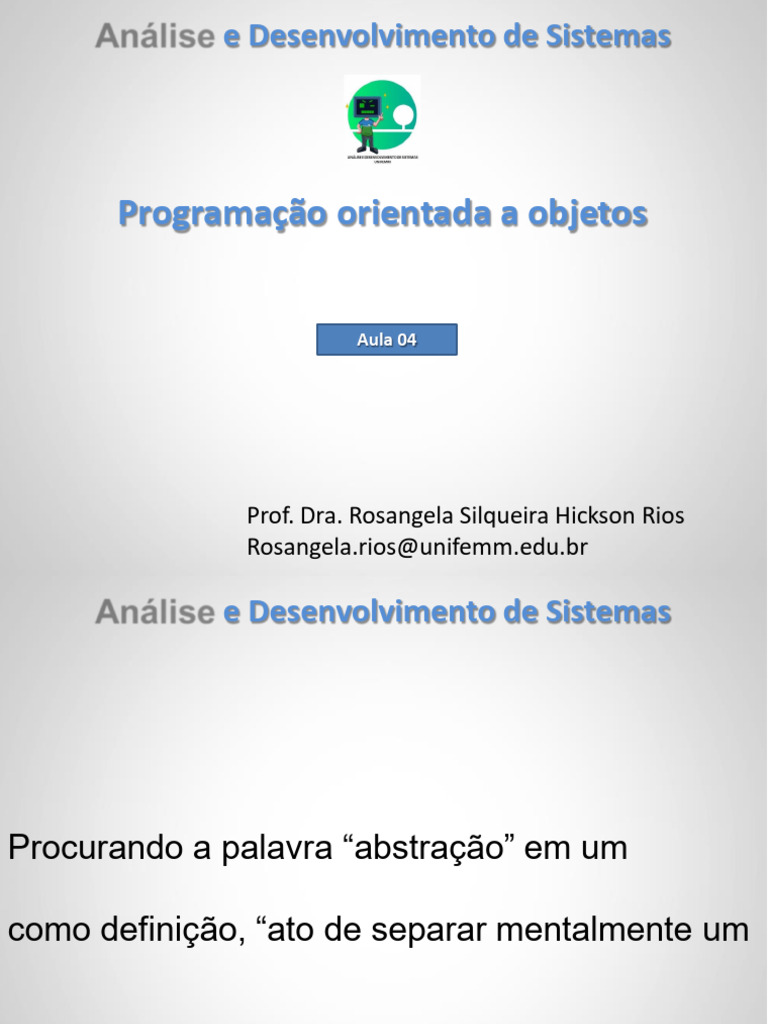 Programação Orientada A Objetos Aula 04 Pdf