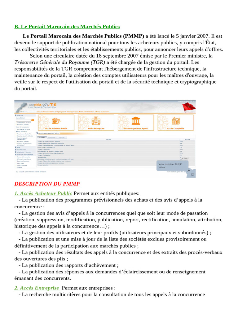 Le Portail Marocain Des Marchés Publics | PDF
