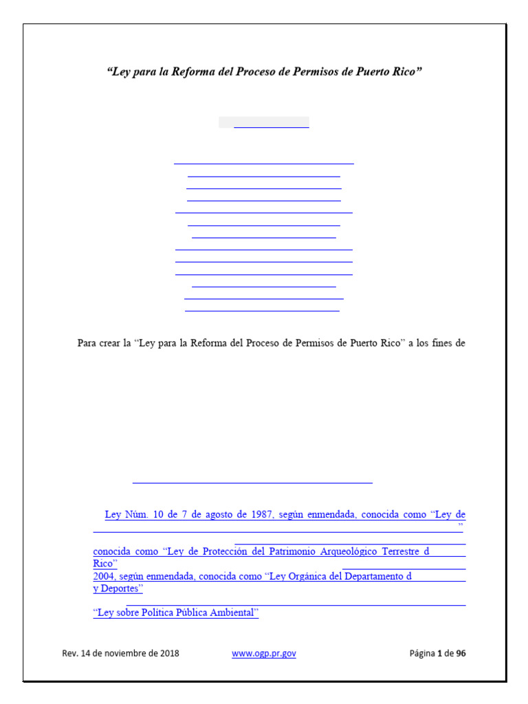 Ley de Permisos OGPe 2018 | PDF