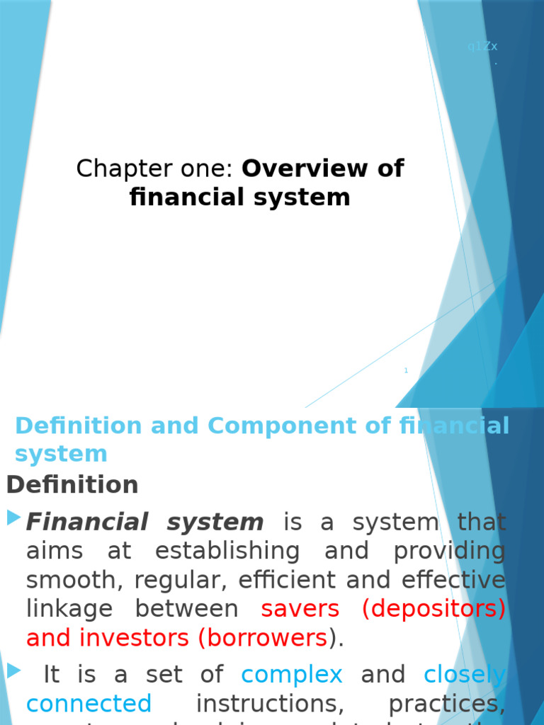 Chapter One An Overview of The Financial System | PDF | Securities ...