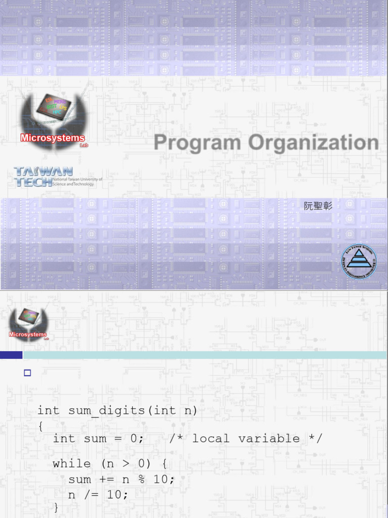 Lecture 10 Program Organization Programming Language Pdf Scope Computer Science