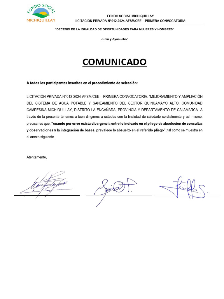 Comunicado | PDF
