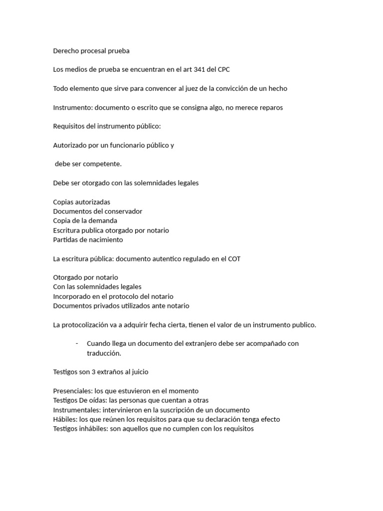 Derecho Procesal Prueba | PDF