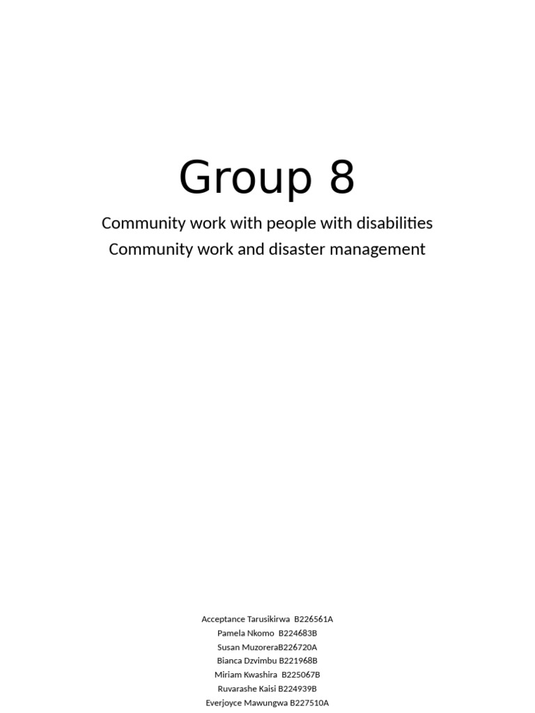 Group 8 Presentation Social Work With Communities | PDF