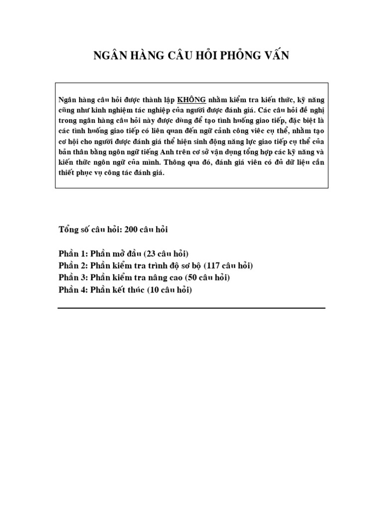 Ngan Hang Cau Hoi Phong Van | PDF