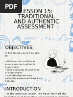 Traditional vs. Authentic Assessments | PDF | Educational Assessment | Intelligence