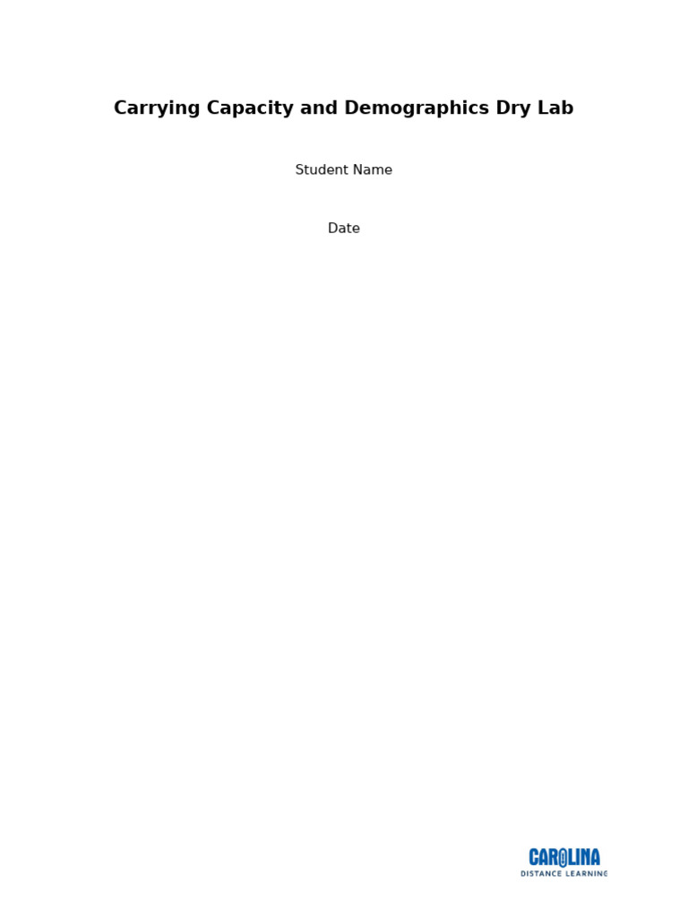 BIO 120L M7 Carrying Capacity and Demographics Lab Report | PDF