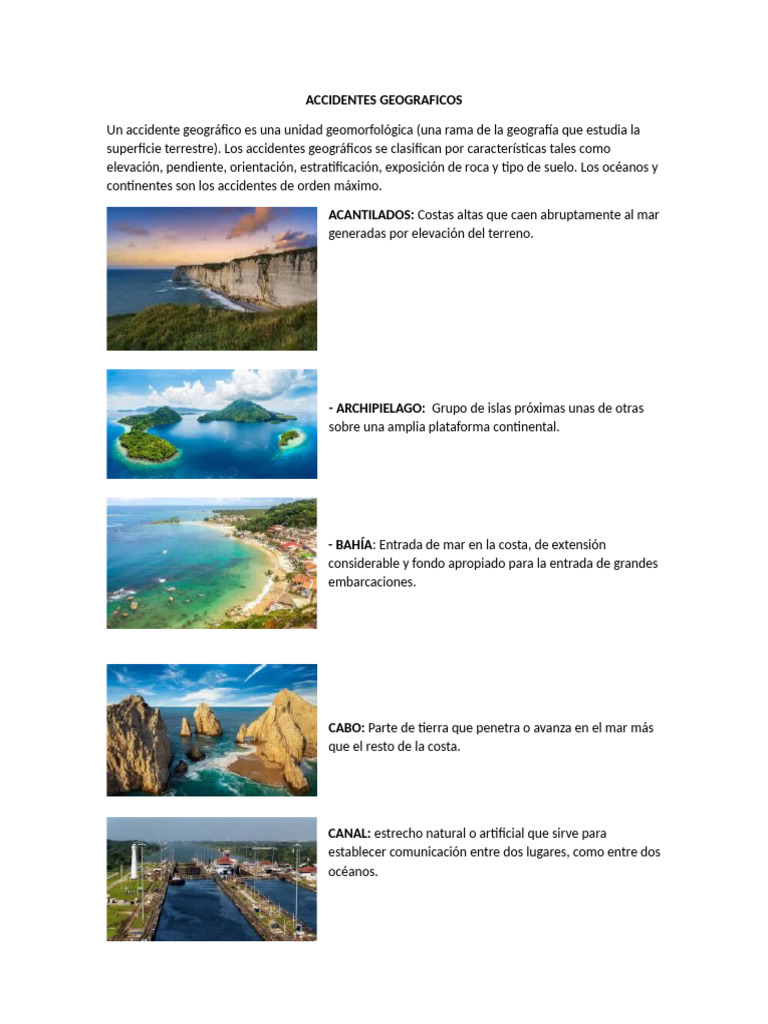 Accidentes Geograficos | PDF