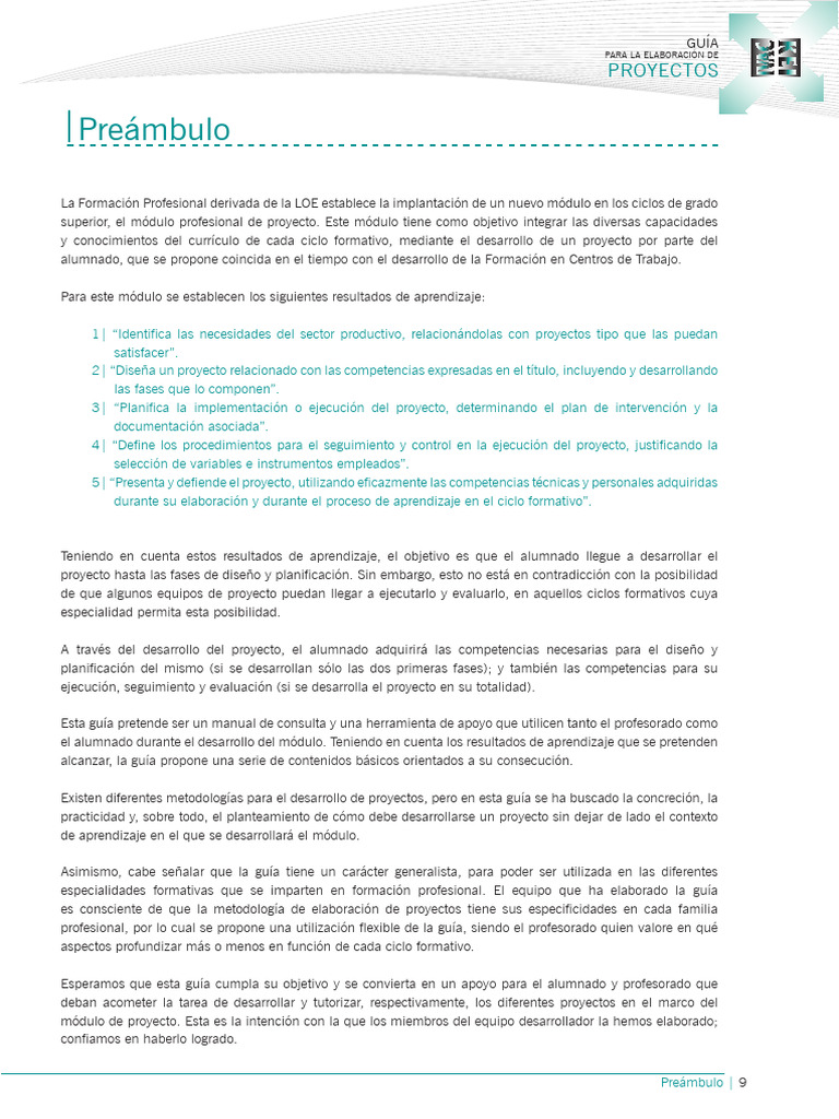 Guia Elaboracion Proyectos c | PDF