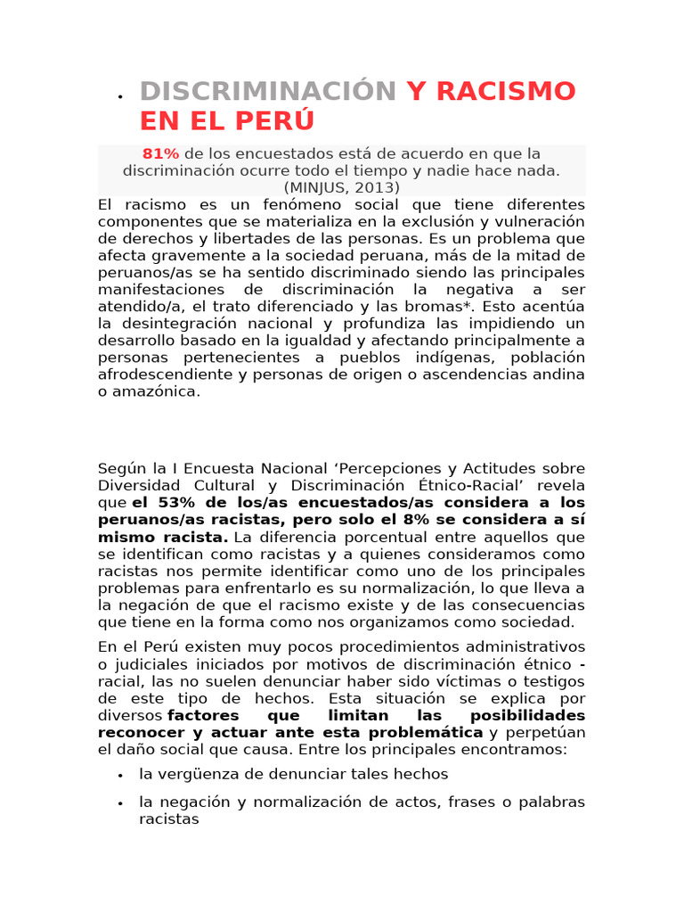 Discriminacion Tarea DPSC 1 (Solo 1 Porque Si Hay Mas Les Pongo 2, 3 y Asi) | PDF ...