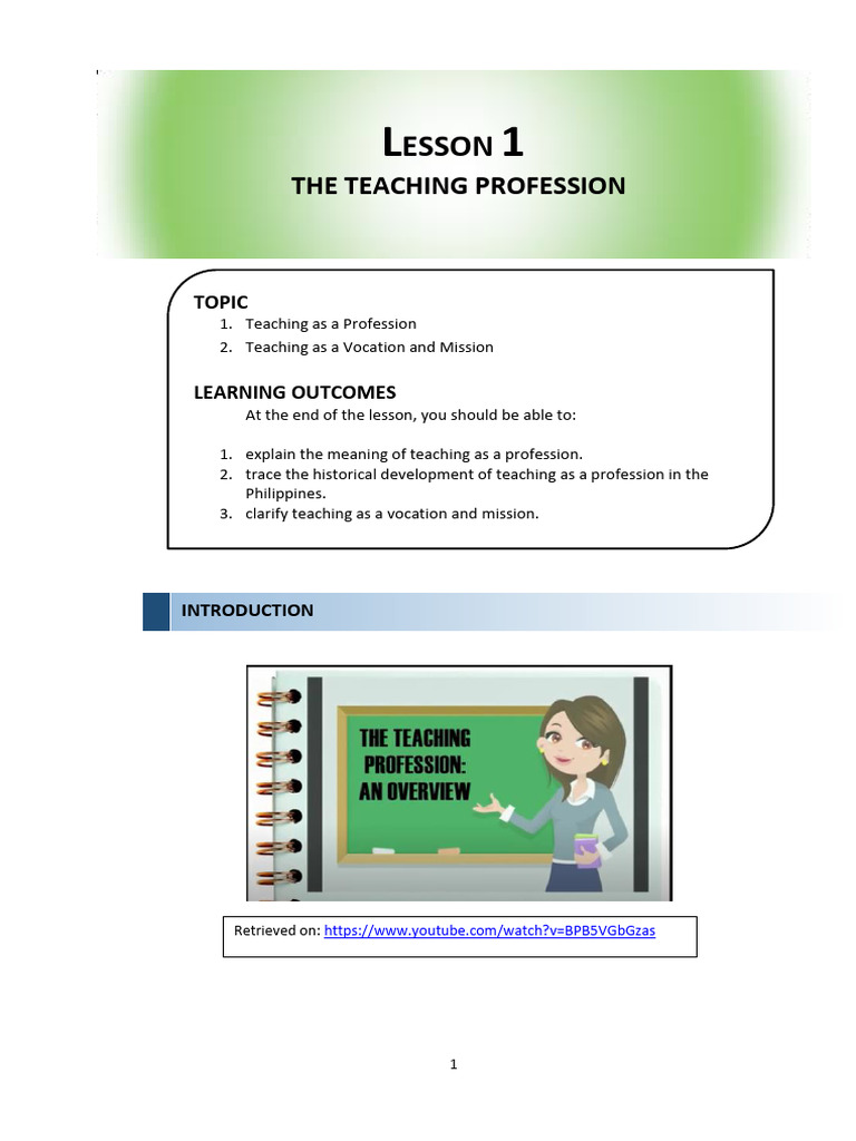 Module Teaching Profession | PDF