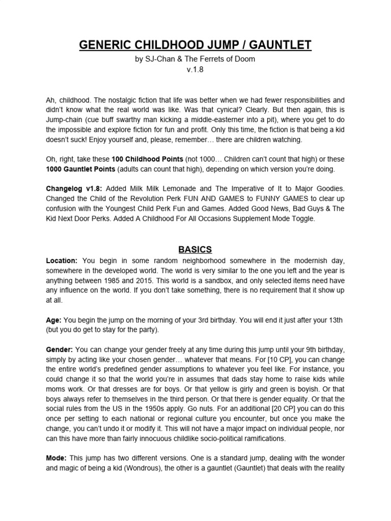 Generic Childhood Gauntlet | PDF